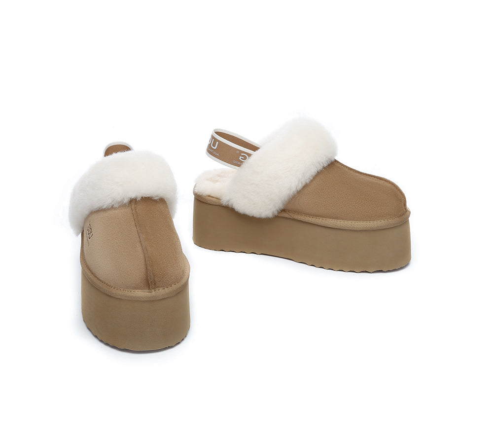 AUSTRALIAN SHEPHERD® UGG Women Slingback Platform Slippers Muffin Plus ...